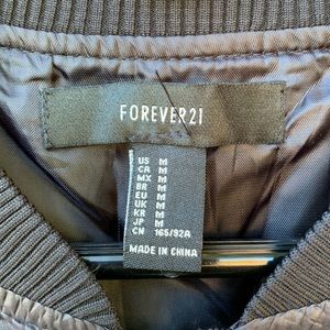 Forever 21 | Jackets & Coats | Forever 2 Shiny Black Cropped Bomber ...